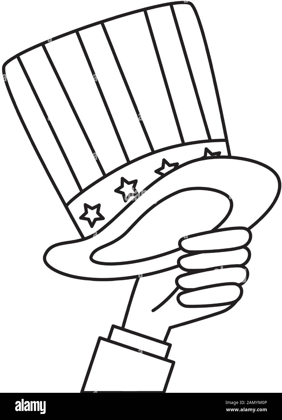 Isolated hand holding usa hat vector design Stock Vector Image & Art ...