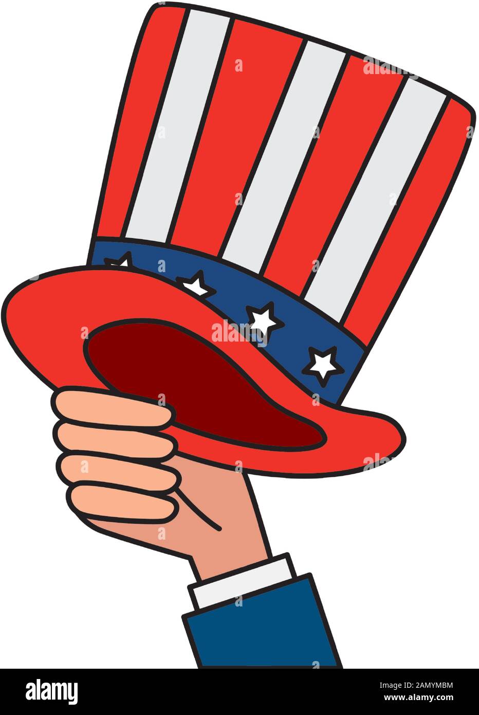Isolated hand holding usa hat vector design Stock Vector Image & Art ...
