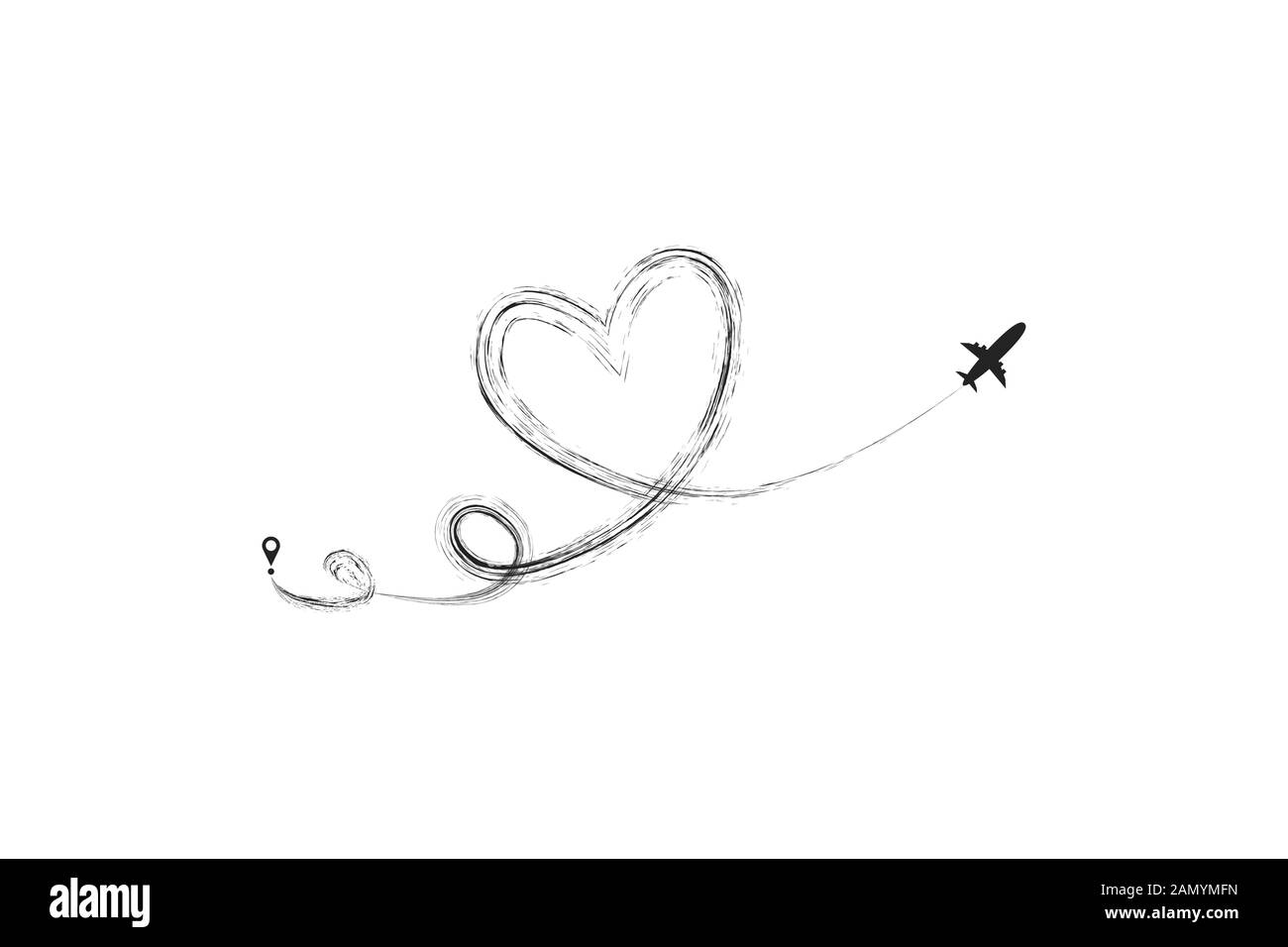 Paper Airplane Drawing Heart