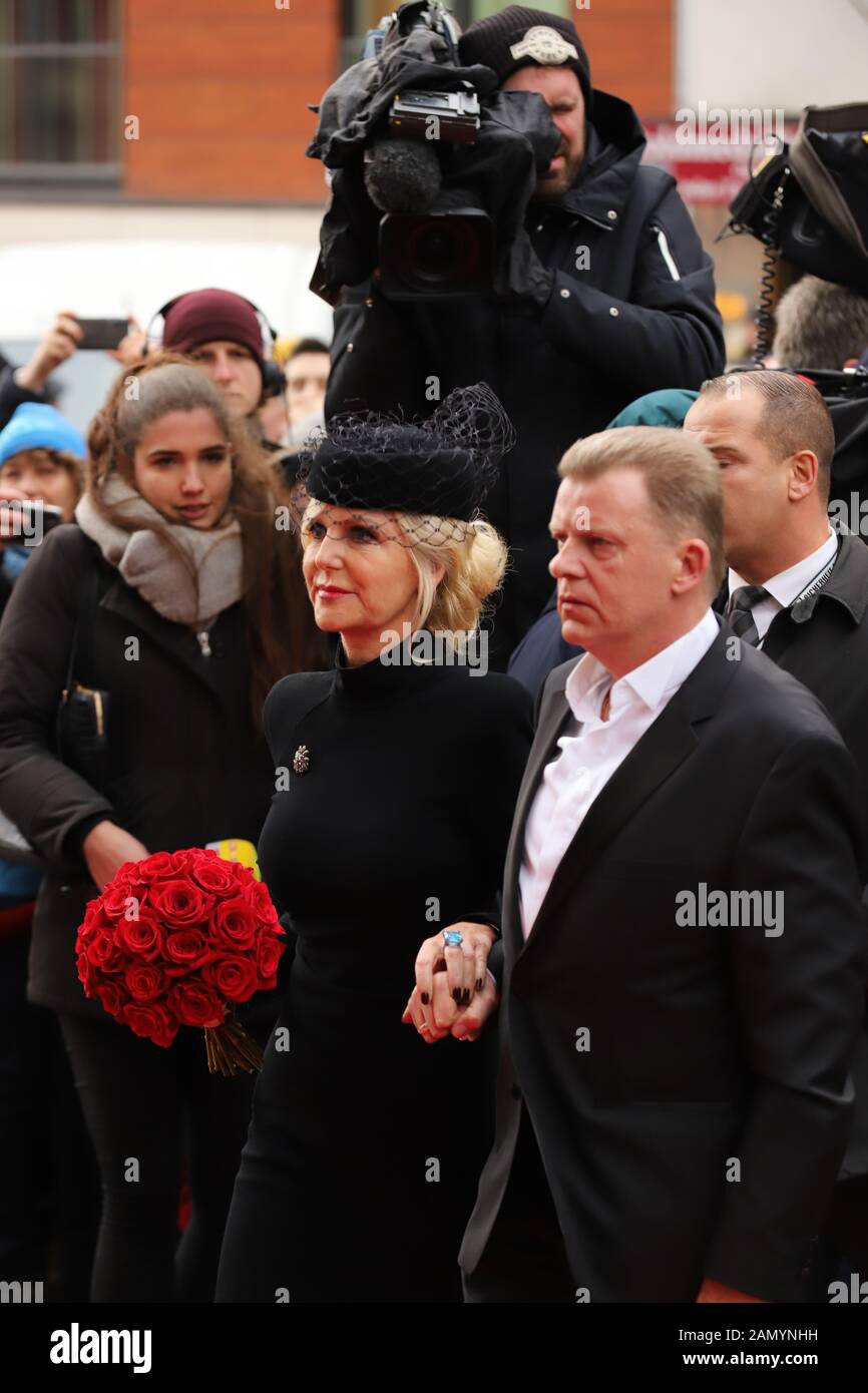Marion Fedder und Jörg Pawlik, Trauerfeier für Jan Fedder, St ...