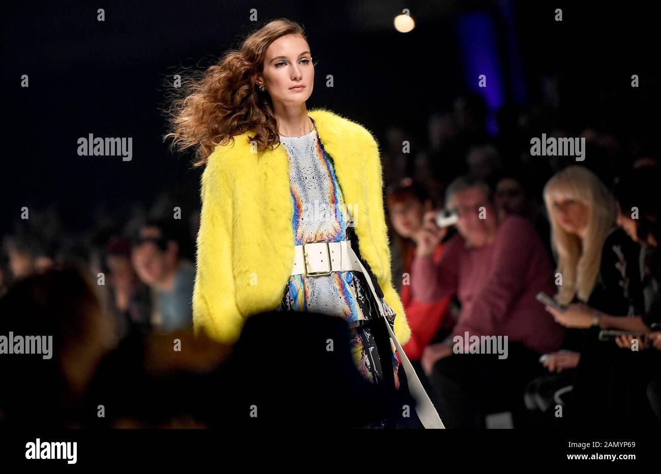 Berlin, Germany. 15th Jan, 2020. A model shows fashion of the label ...