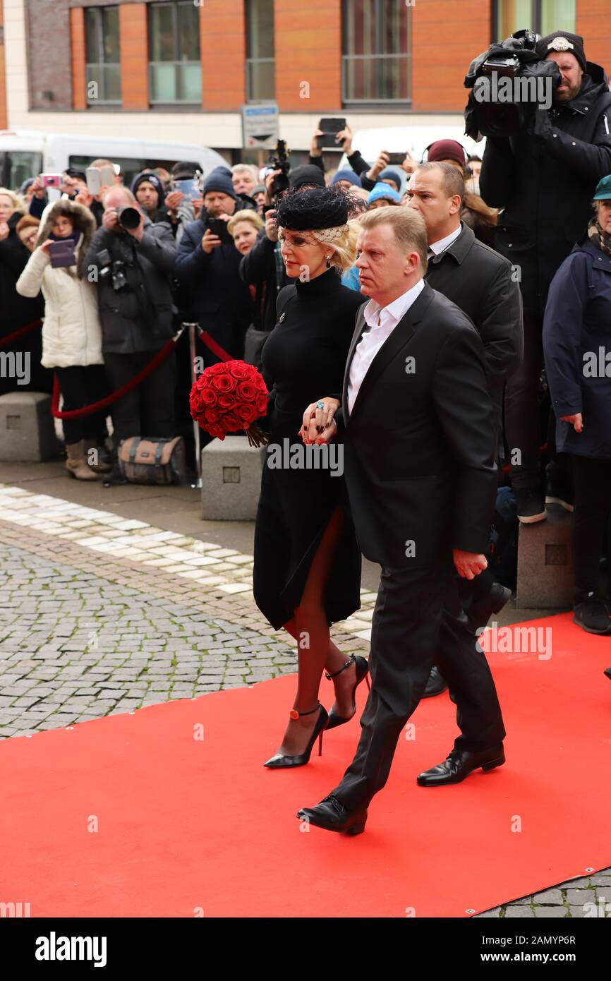 Marion Fedder und Jörg Pawlik, Trauerfeier für Jan Fedder, St ...