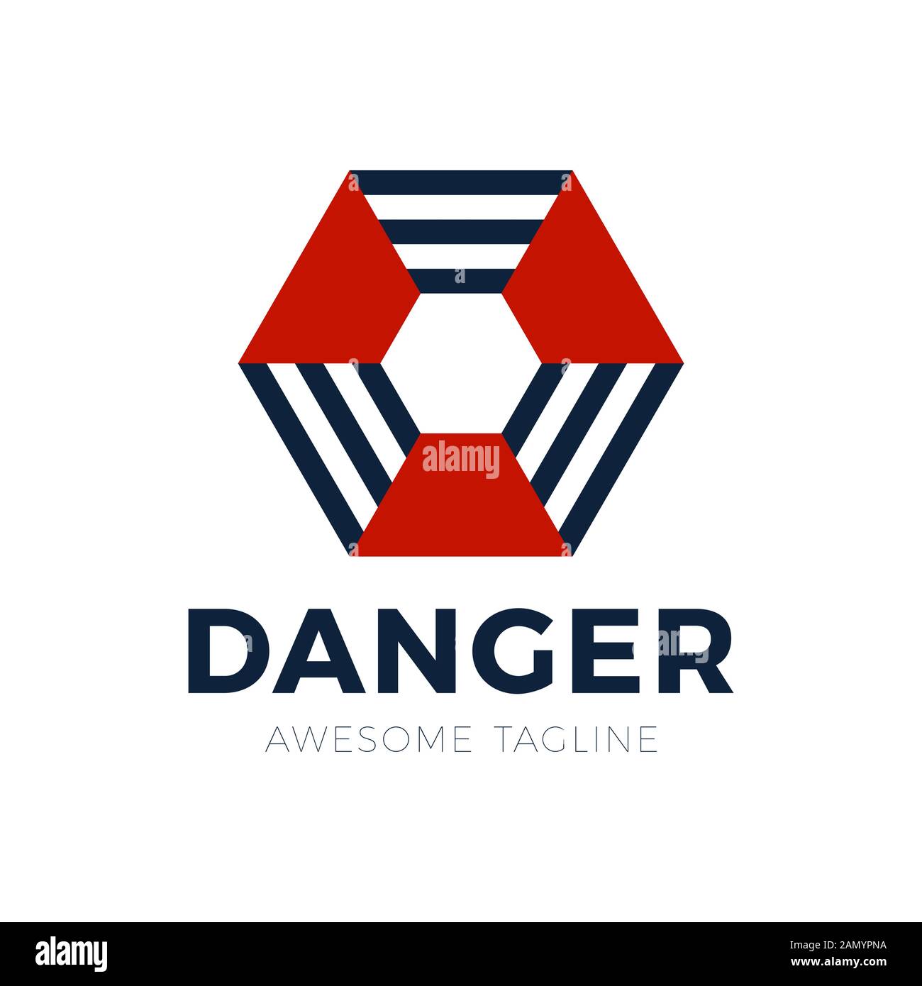Danger Radiation hexagon vector logo. Filled radiation icon for website ...