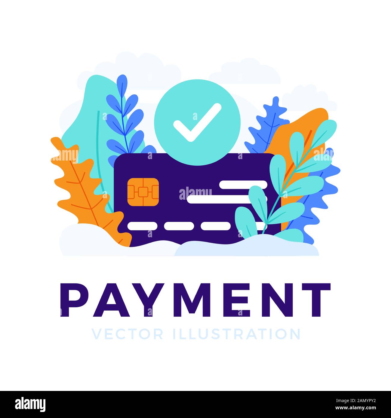 accepted payment Credit card vector stock illustration for landing page ...