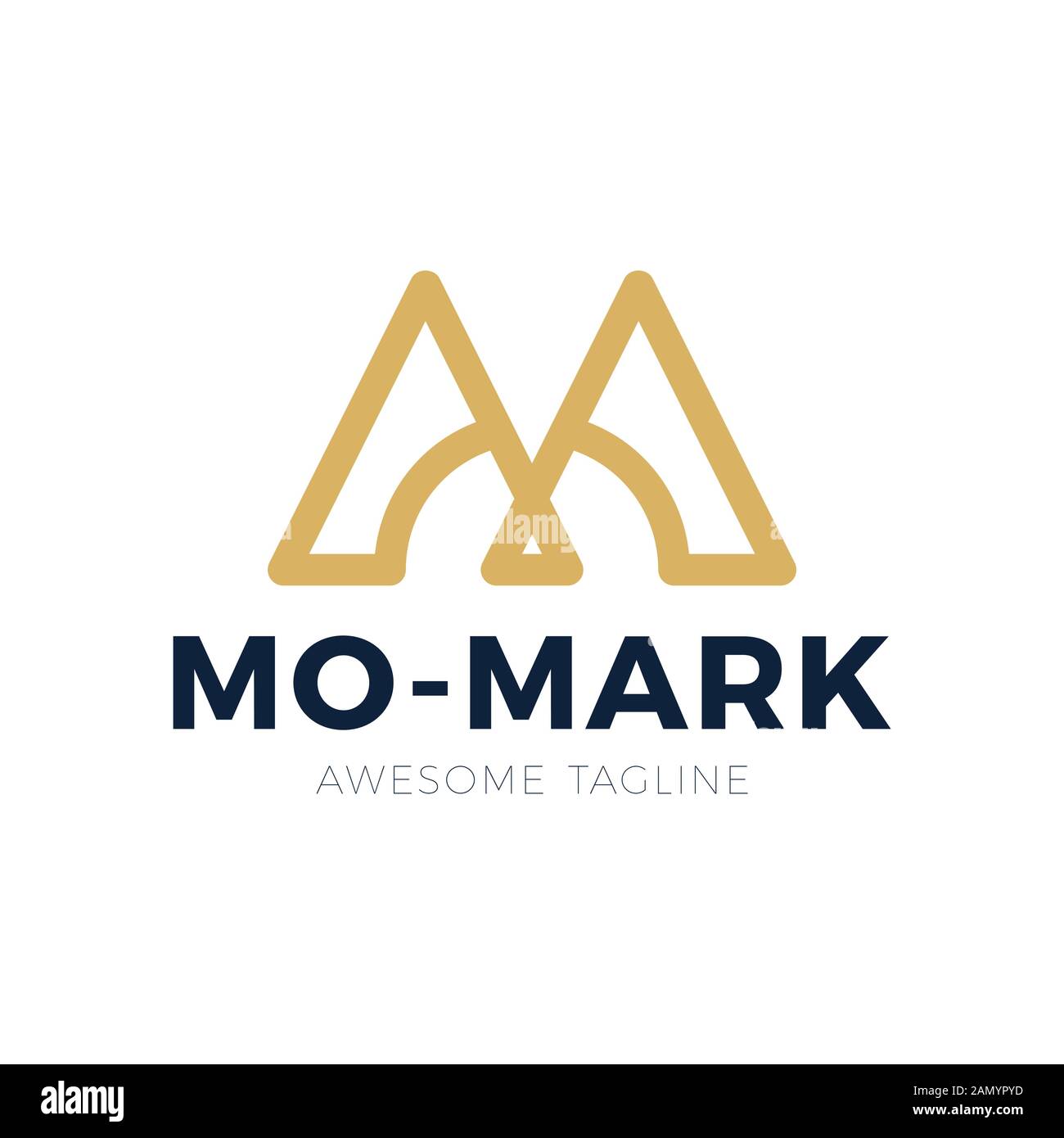 Unique modern creative elegant artistic black and gold color MO OM M O ...