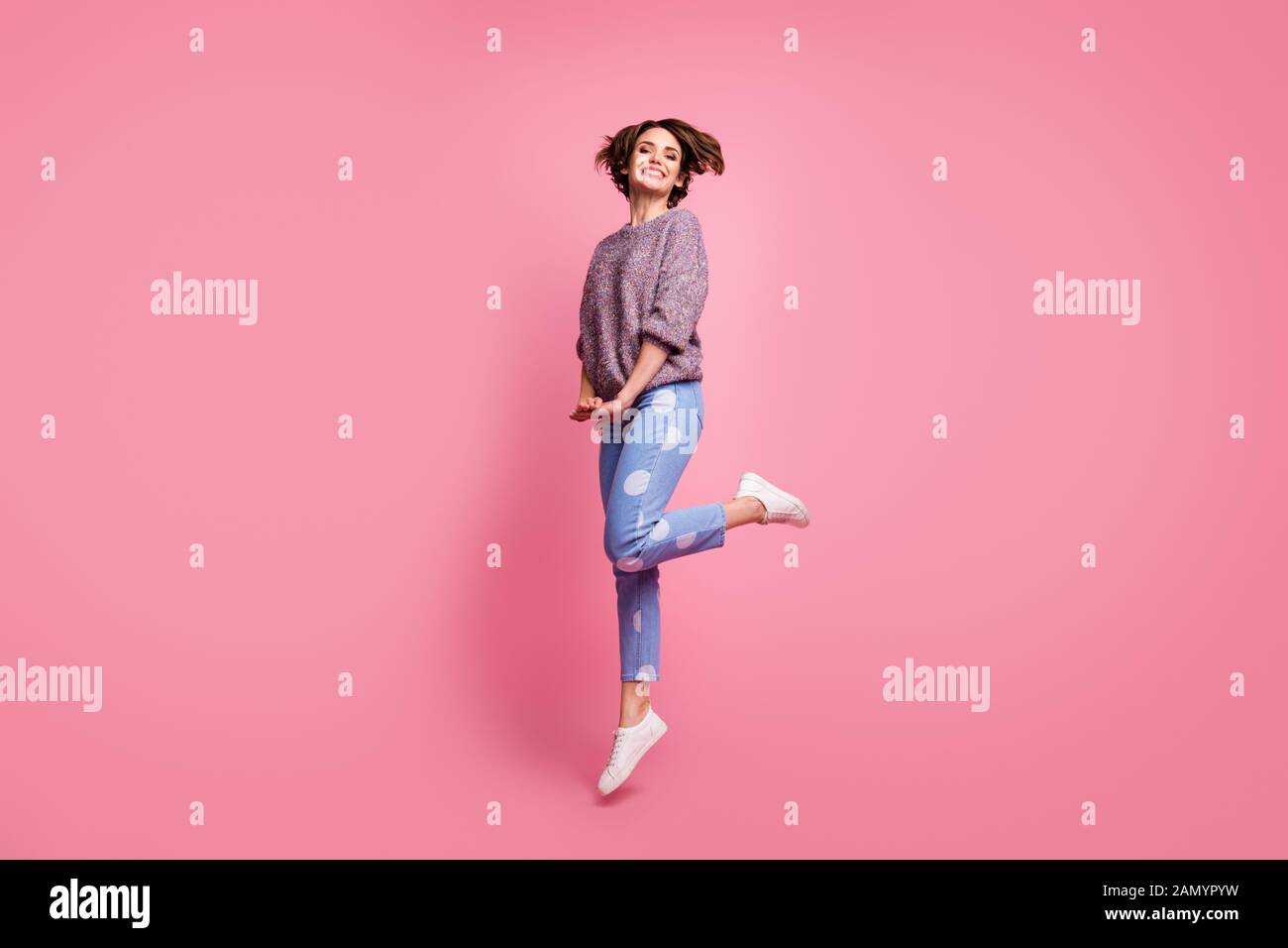 Full length body size view of her she nice attractive lovely pretty ...