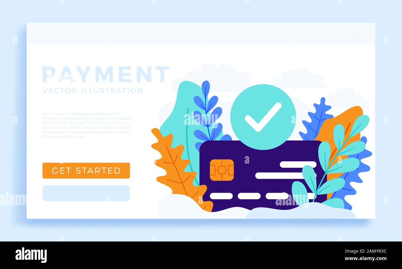 accepted payment Credit card vector stock illustration for landing page ...