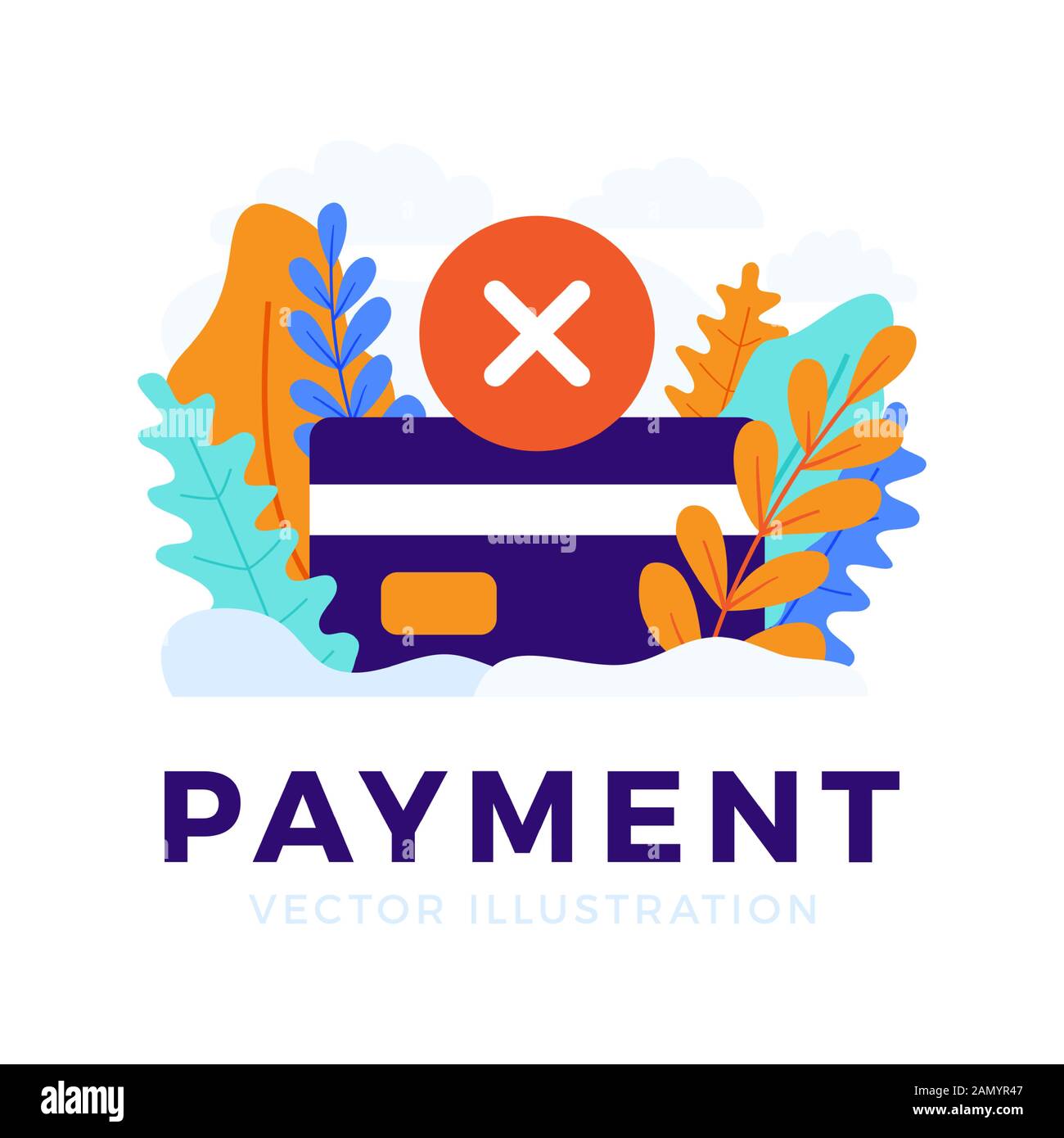 Declined payment Credit card vector stock illustration isolated for ...