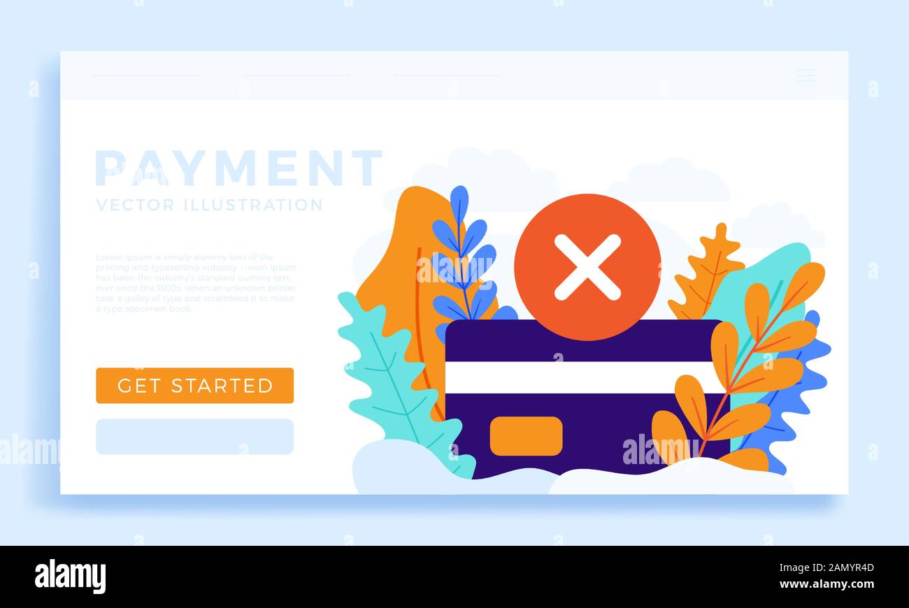 Declined payment Credit card vector stock illustration isolated for ...