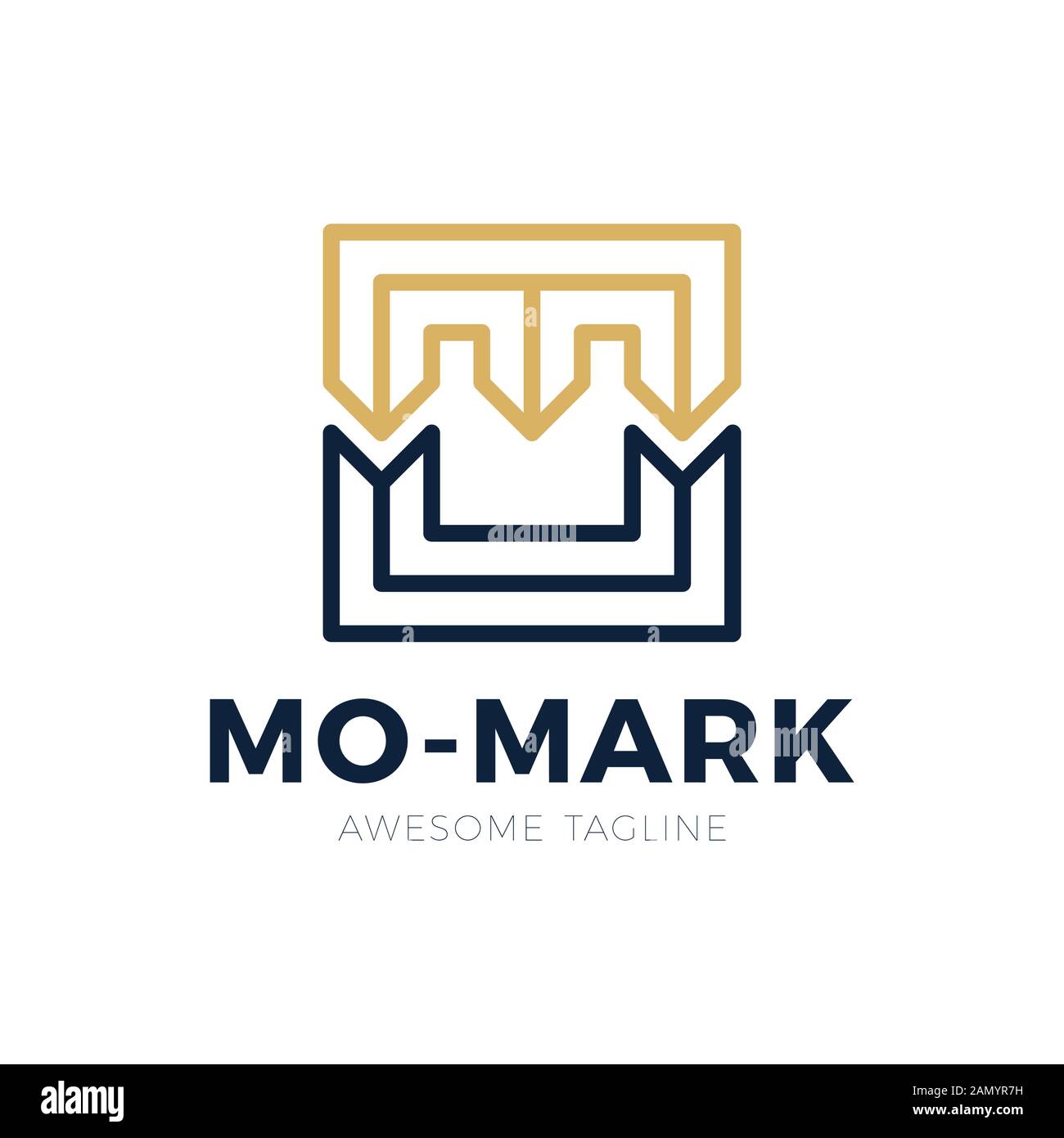 Unique modern creative elegant artistic black and gold color MO OM M O ...