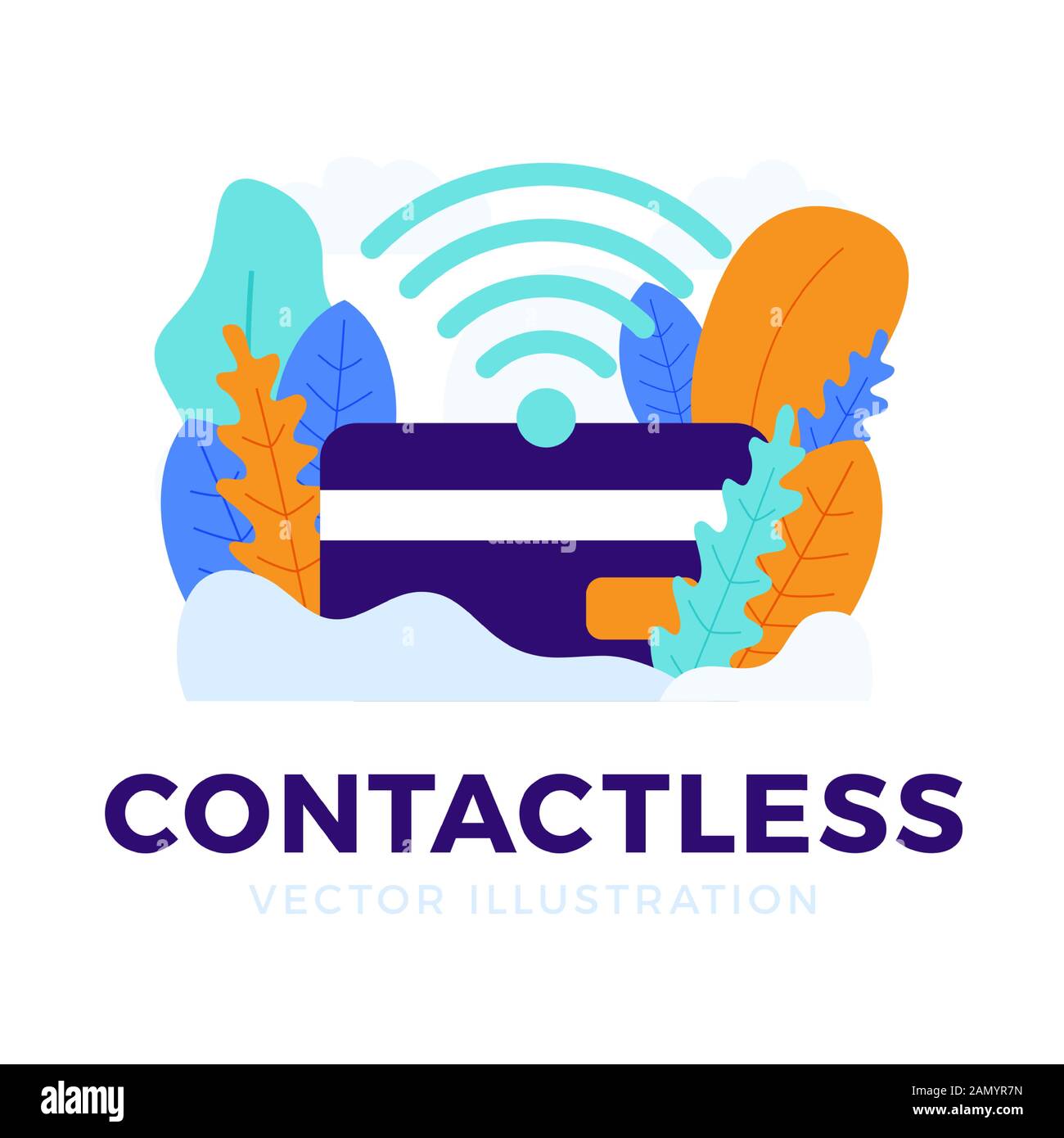 NFC Payment and Credit Card Vector stock illustration isolated on a ...