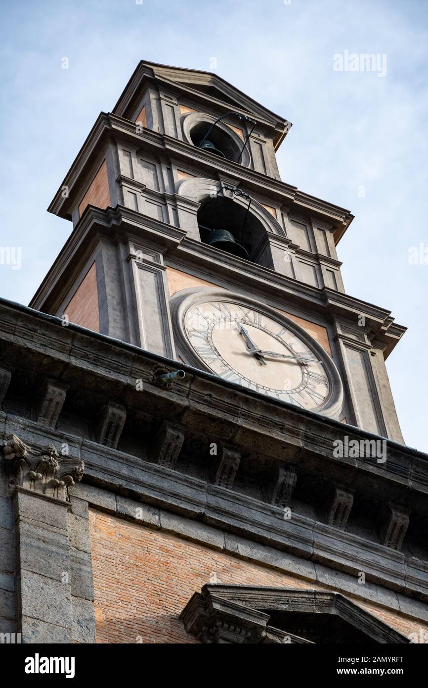 Clock tower in Naples, Italy Stock Photo - Alamy