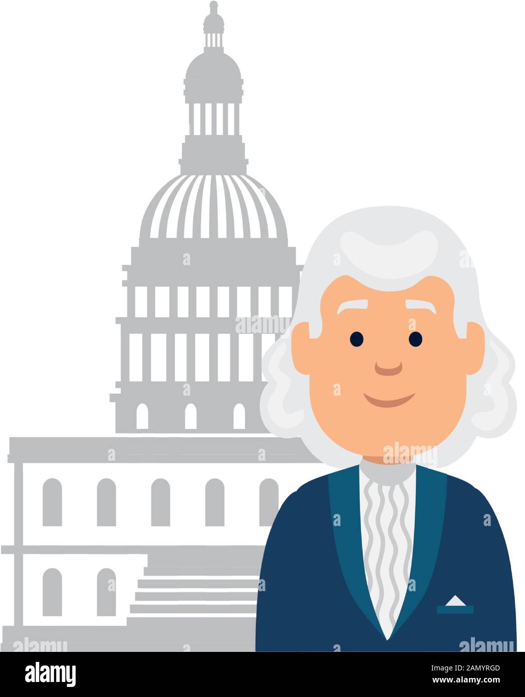 Isolated usa president man and capitol vector design Stock Vector Image ...