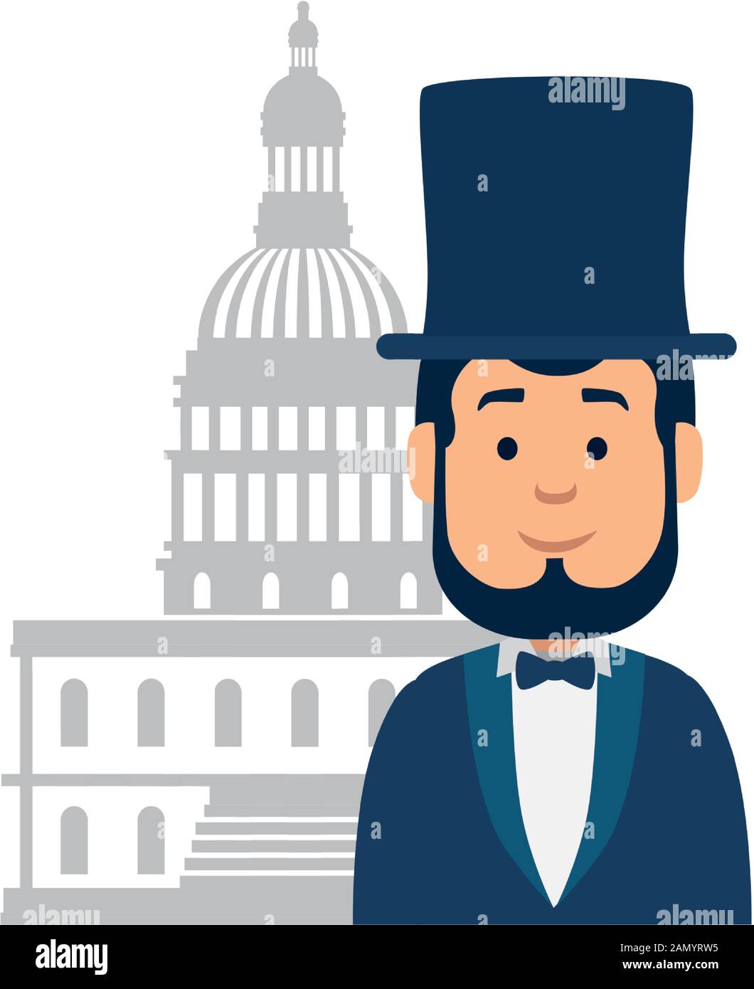 Isolated usa president man and capitol vector design Stock Vector Image ...