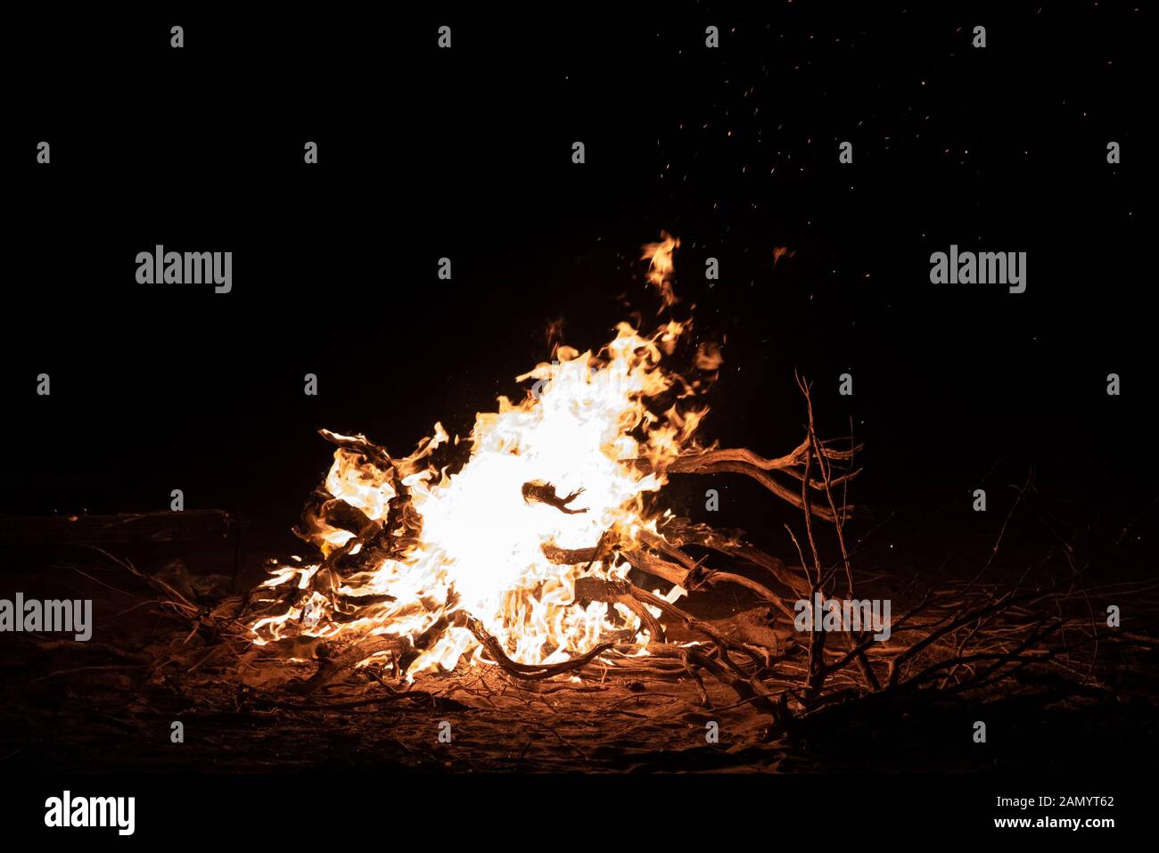 a very big fire with back background Stock Photo - Alamy