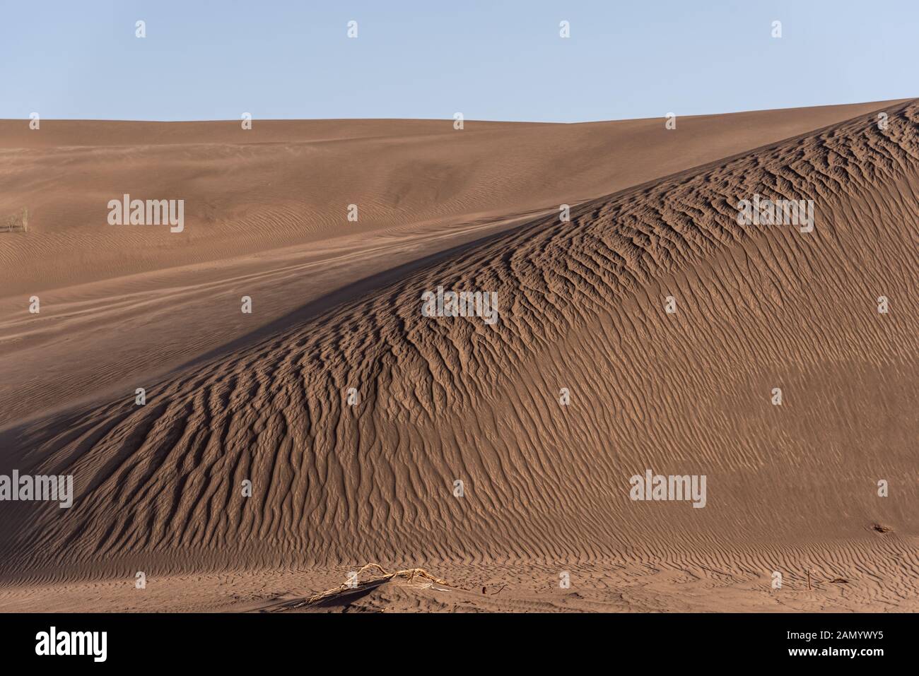 the formation of waved sand textures or pattern on a sand dune in dasht ...