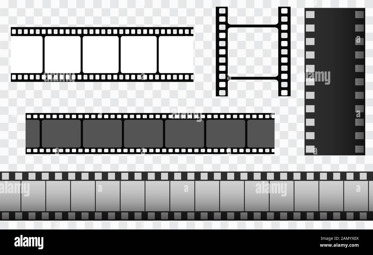 Cinema strip templates. Negative and strip, media filmstrip. Film roll ...