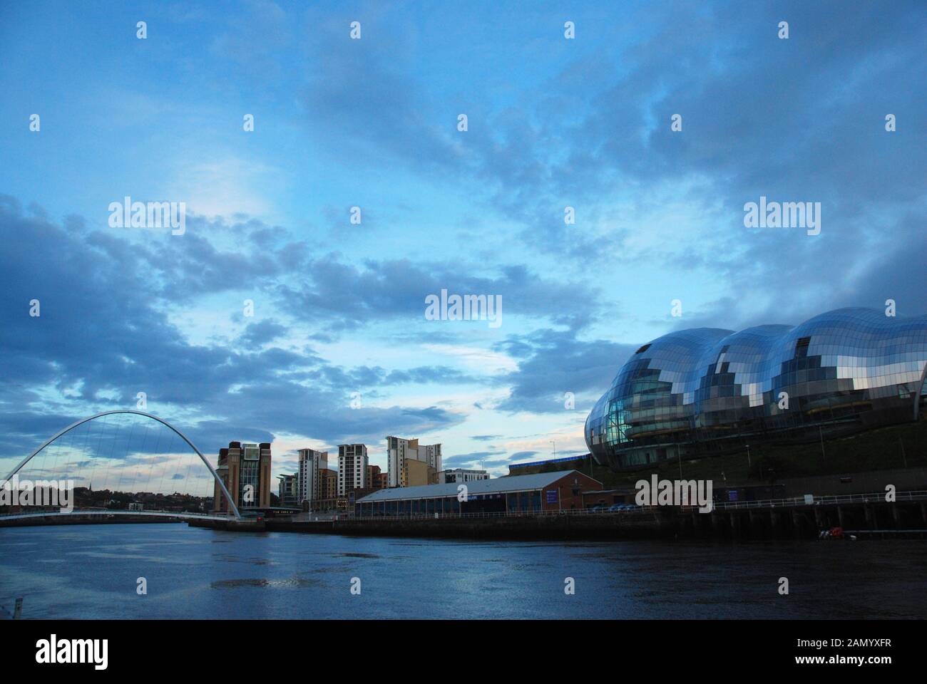 River Tyne Bridges Gateshead Millennium Bridge. Gateshead Quays and The ...