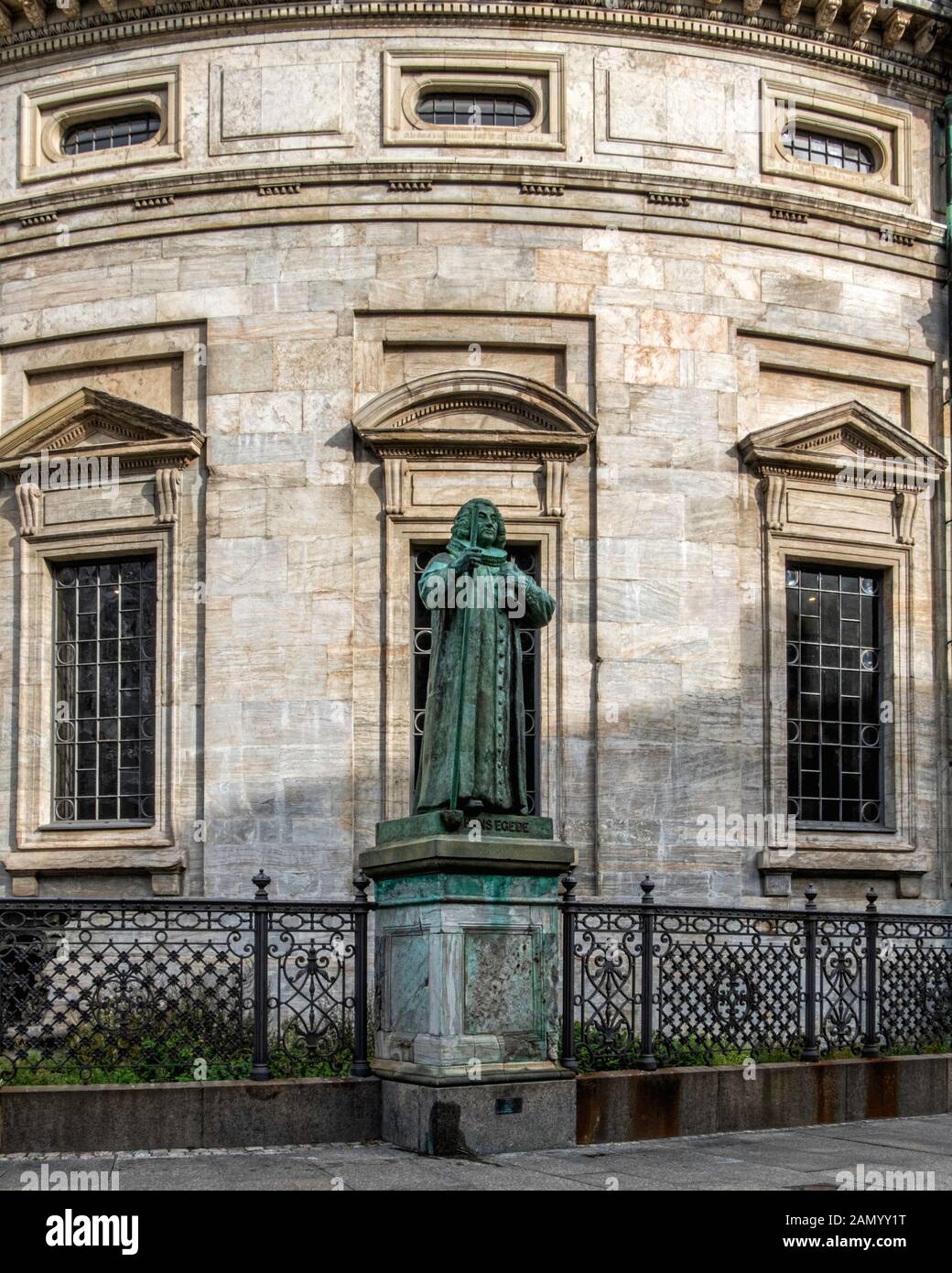 Frederik’s Kirke - Sculpture outside Rococo-style Evangelical Lutheran ...