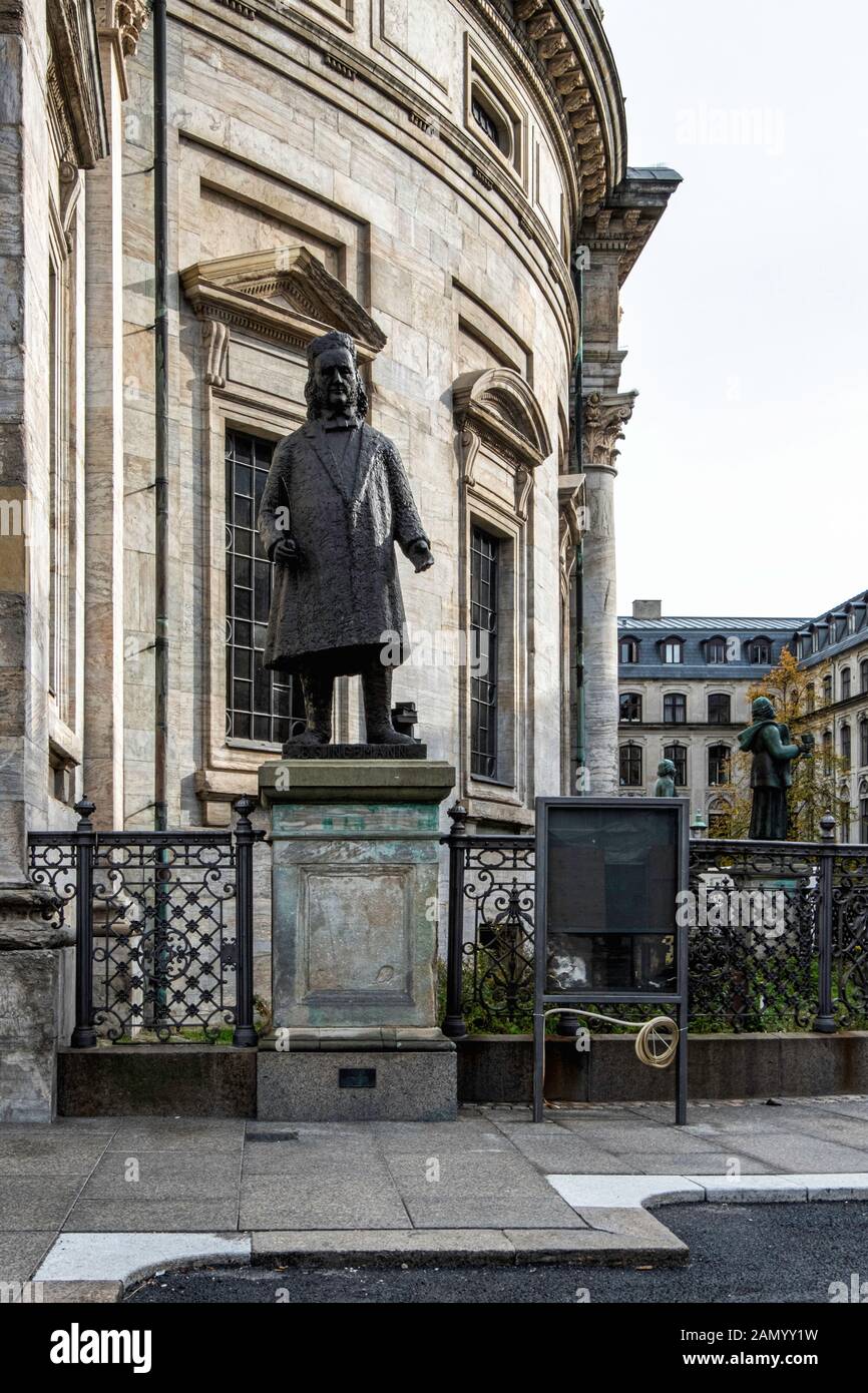 Frederik’s Kirke - Sculpture outside Rococo-style Evangelical Lutheran ...
