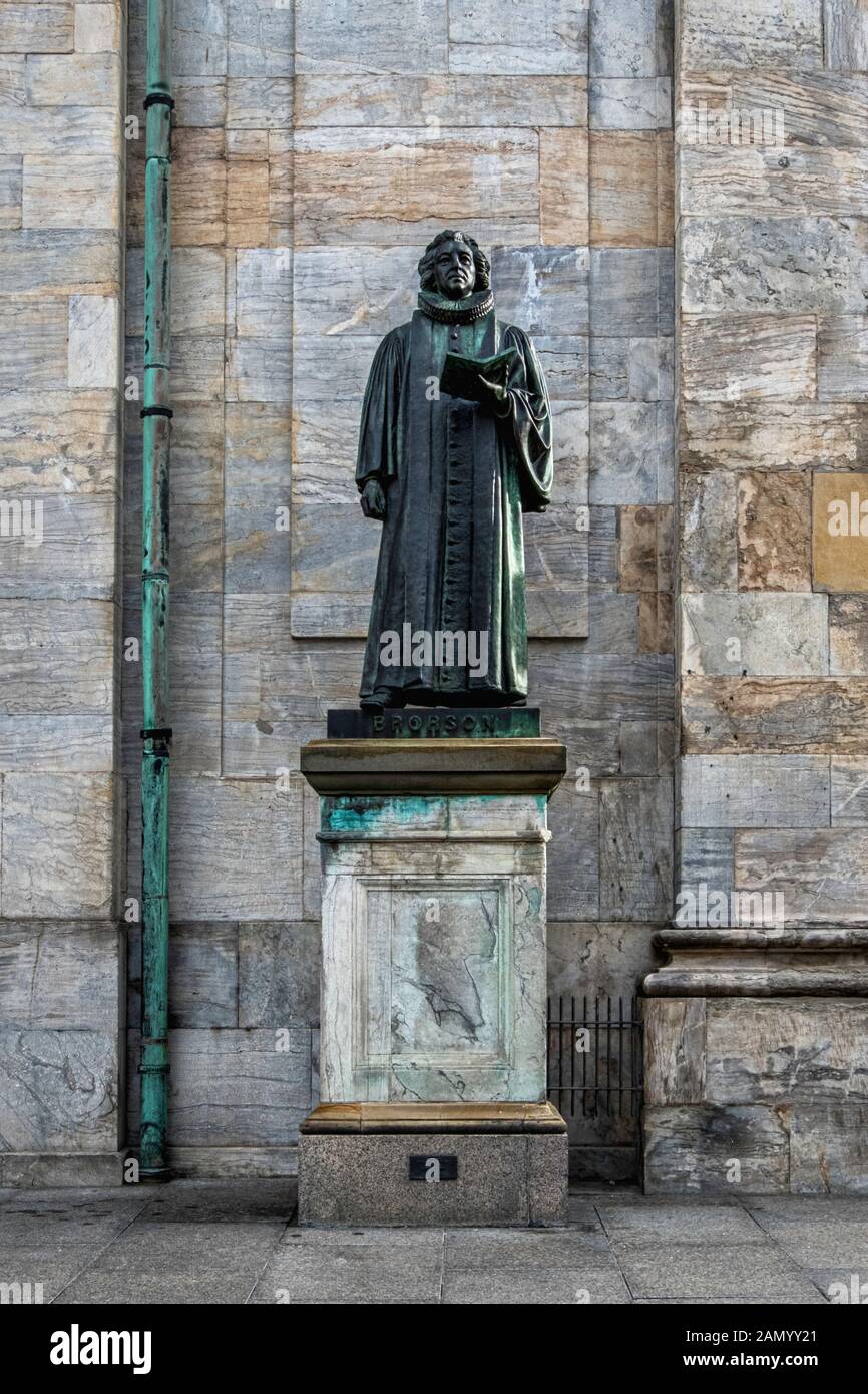 Frederik’s Kirke - Sculpture outside Rococo-style Evangelical Lutheran ...