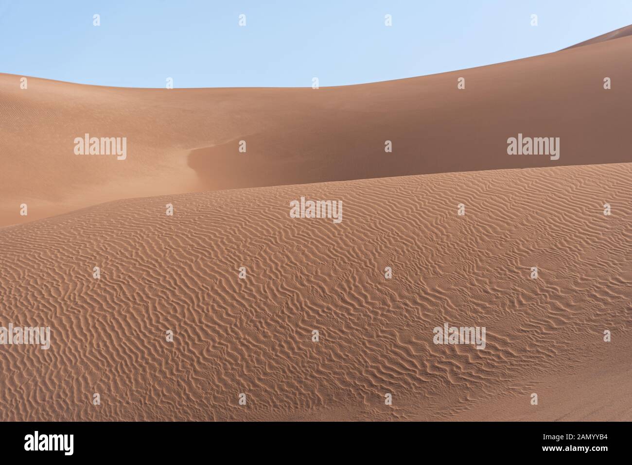 the formation of waved sand textures or pattern on a sand dune in dasht ...