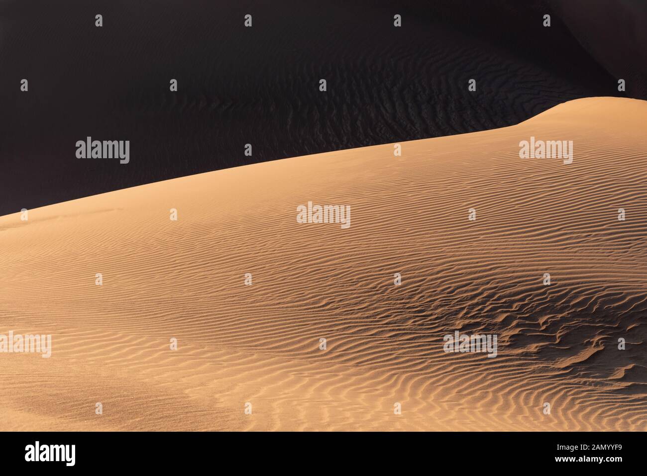 the formation of waved sand textures or pattern on a sand dune in dasht ...