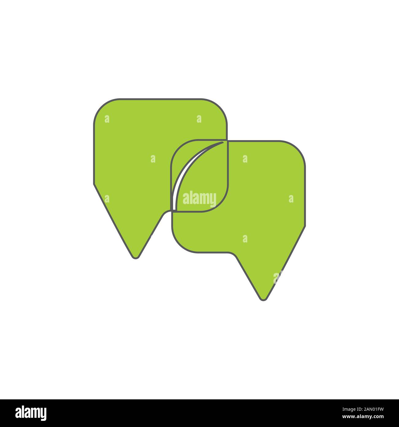 leaf bubble organic life leaf talk symbol vector Stock Vector Image ...