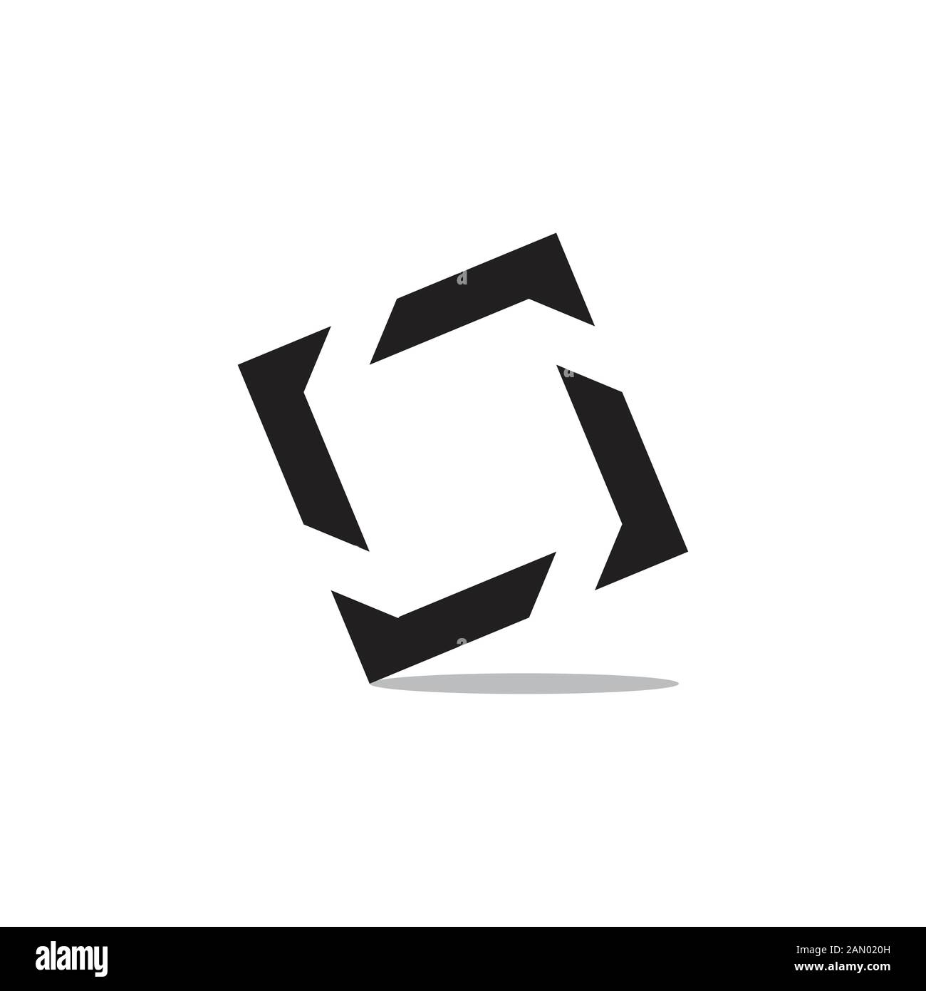 square frame geometric shadow motion logo vector Stock Vector Image ...