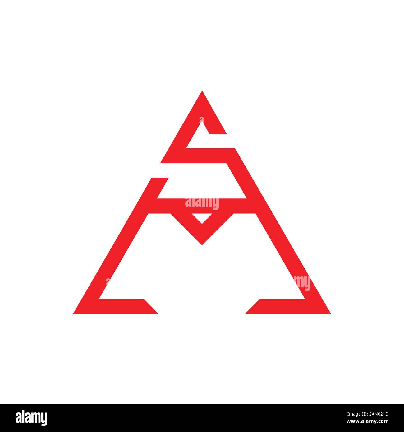 letter sm simple geometric triangle logo vector Stock Vector Image ...