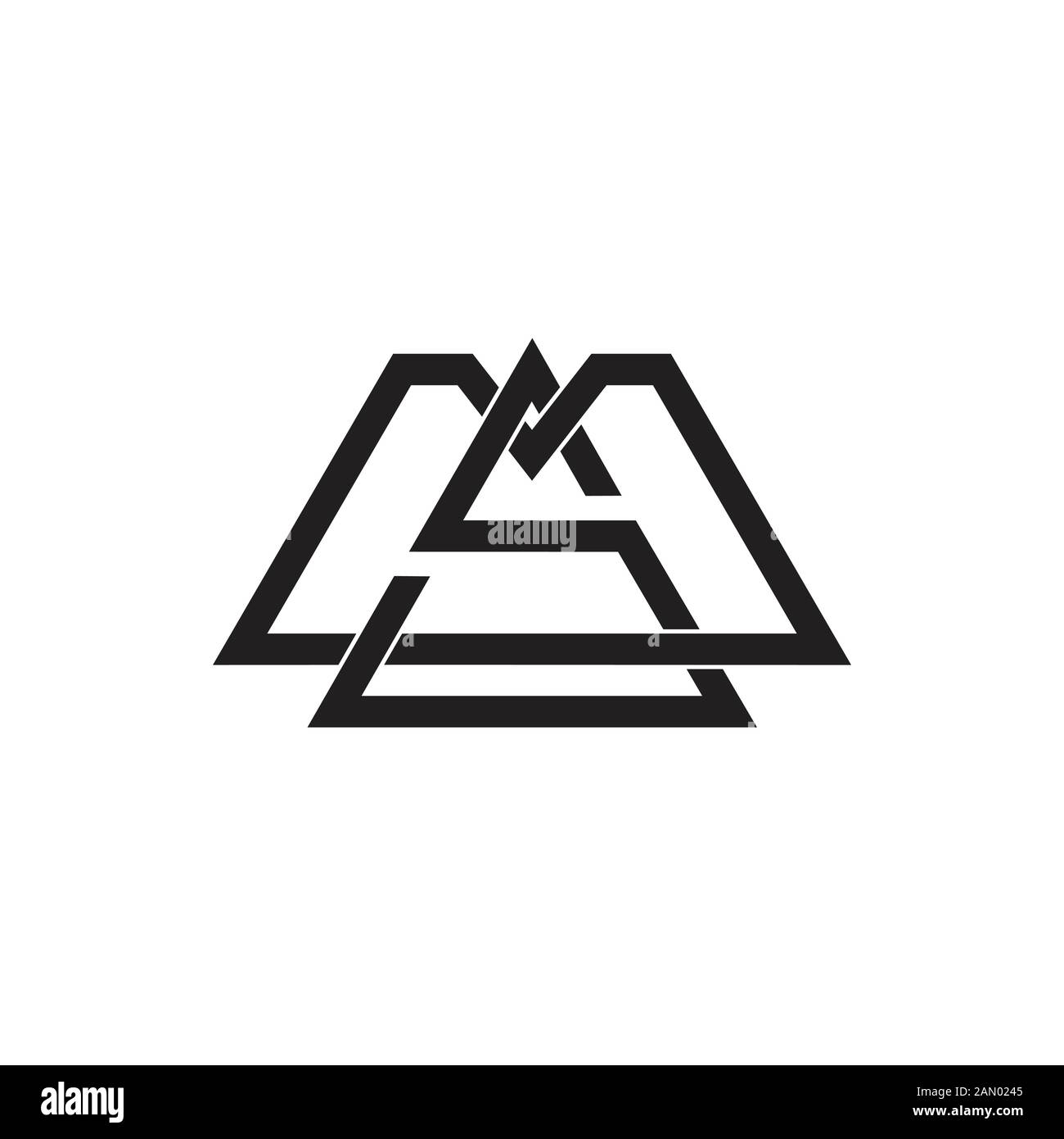 letter sm simple geometric triangle logo vector Stock Vector Image ...