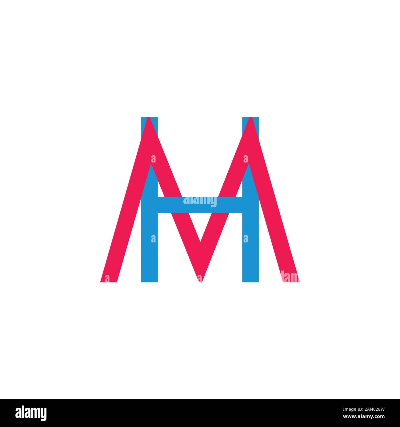 letter mh simple linked logo vector Stock Vector Image & Art - Alamy