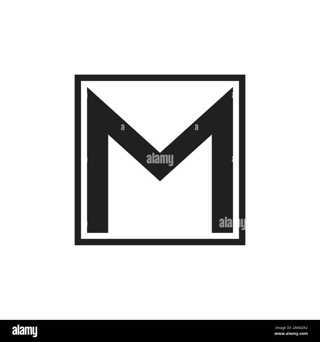 letter m mail simple geometric square logo vector Stock Vector Image ...
