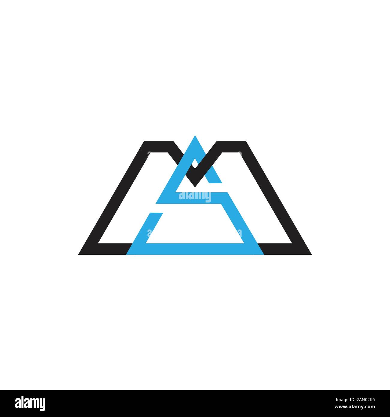 letter sm simple geometric triangle logo vector Stock Vector Image ...