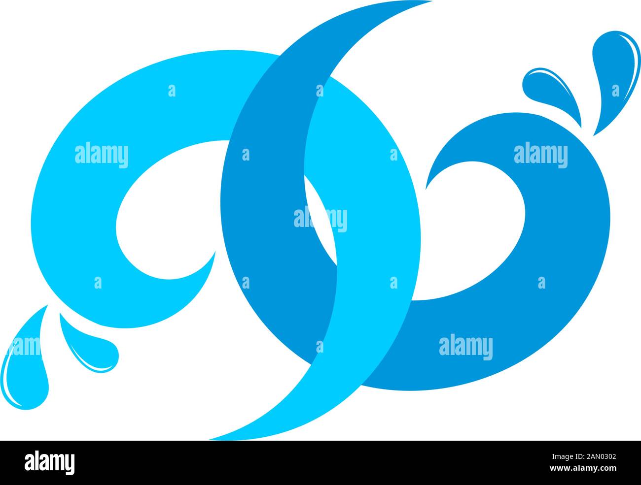 linked colorful waves splash symbol logo vector Stock Vector Image ...