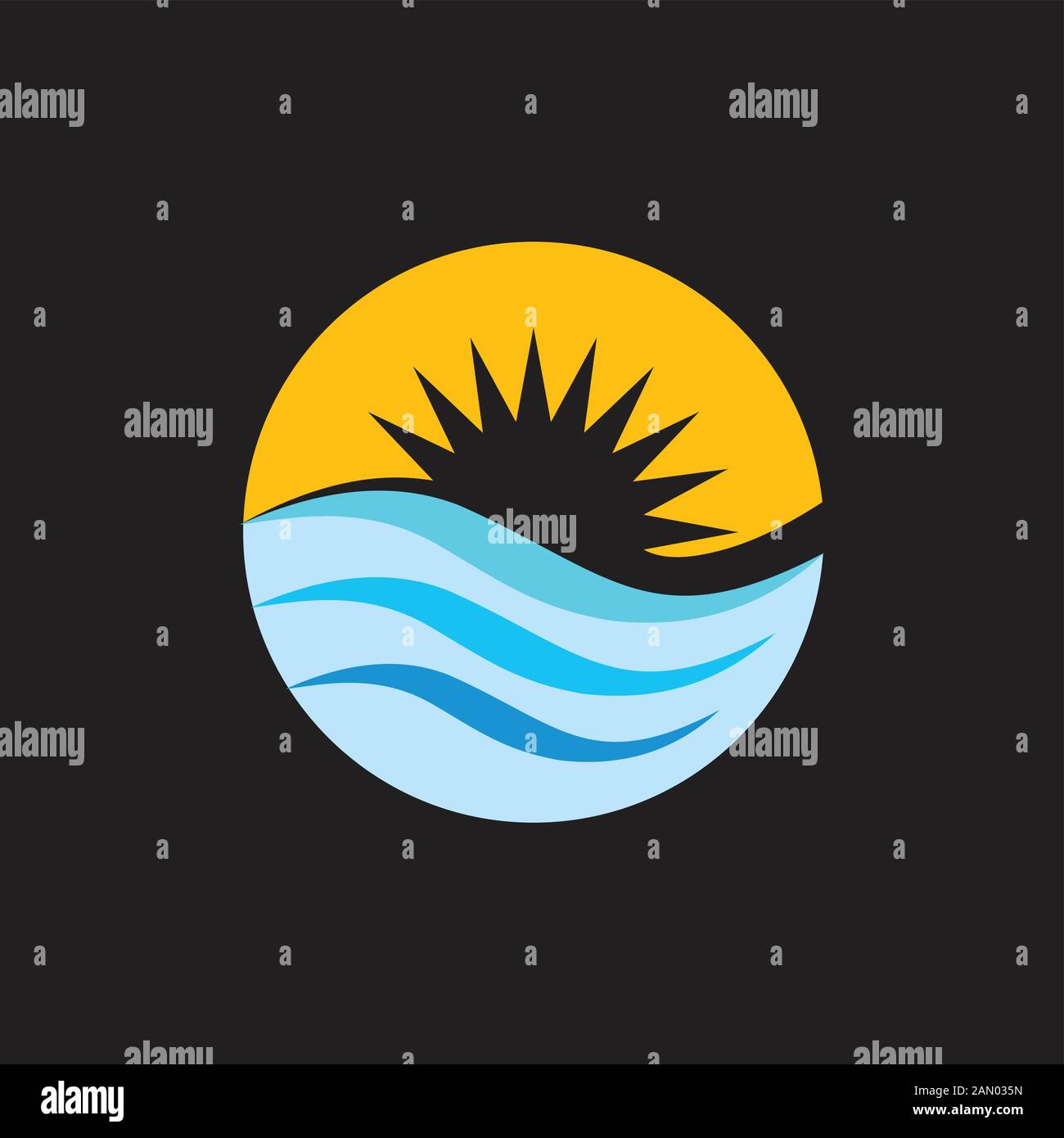 moon sun waves circle colorful logo vector Stock Vector Image & Art - Alamy