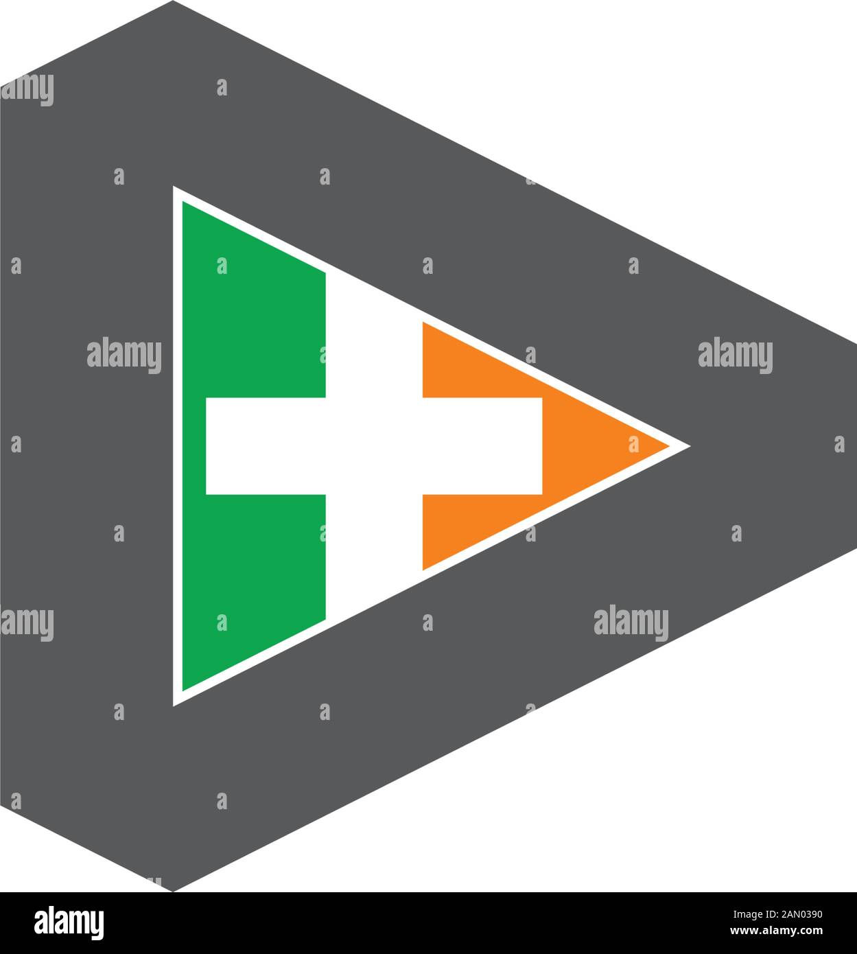 triangle geometric plus medical logo vector Stock Vector Image & Art ...