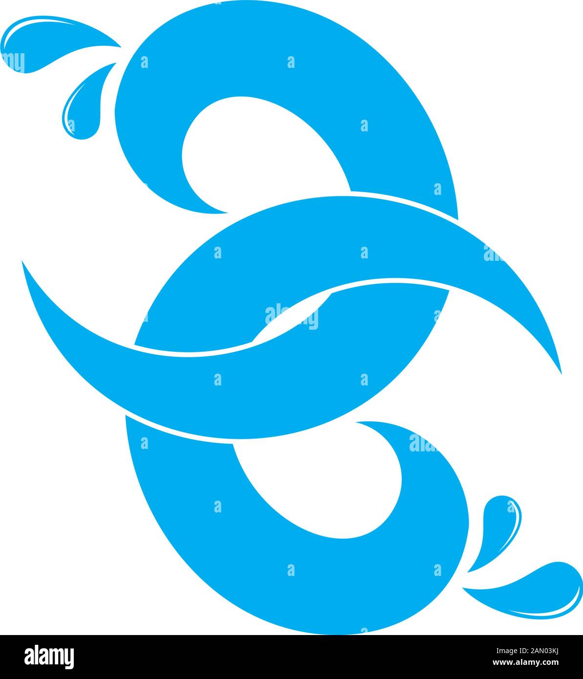 linked simple water splash symbol logo vector Stock Vector Image & Art ...