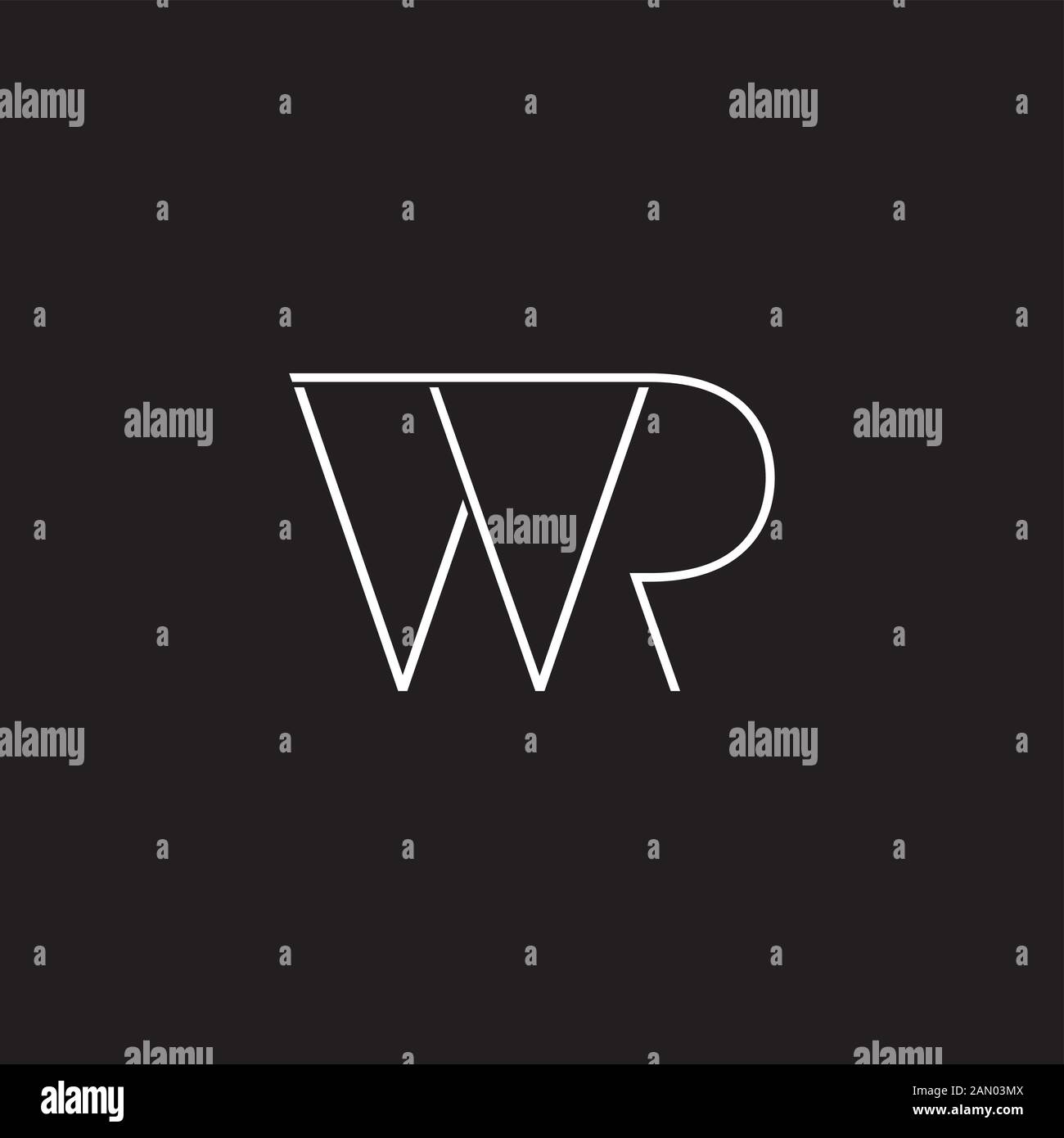 letter wr simple geometric linear design logo vector Stock Vector Image ...