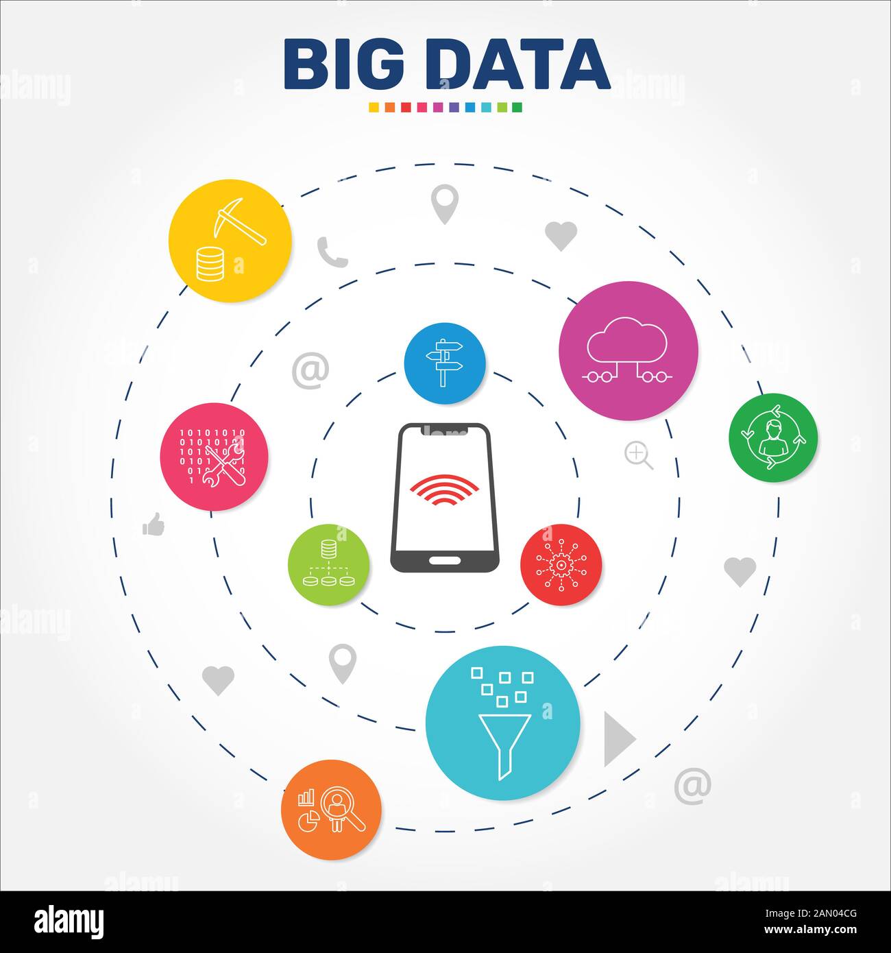 Big Data Infographics design. Timeline concept include cloud hosting ...