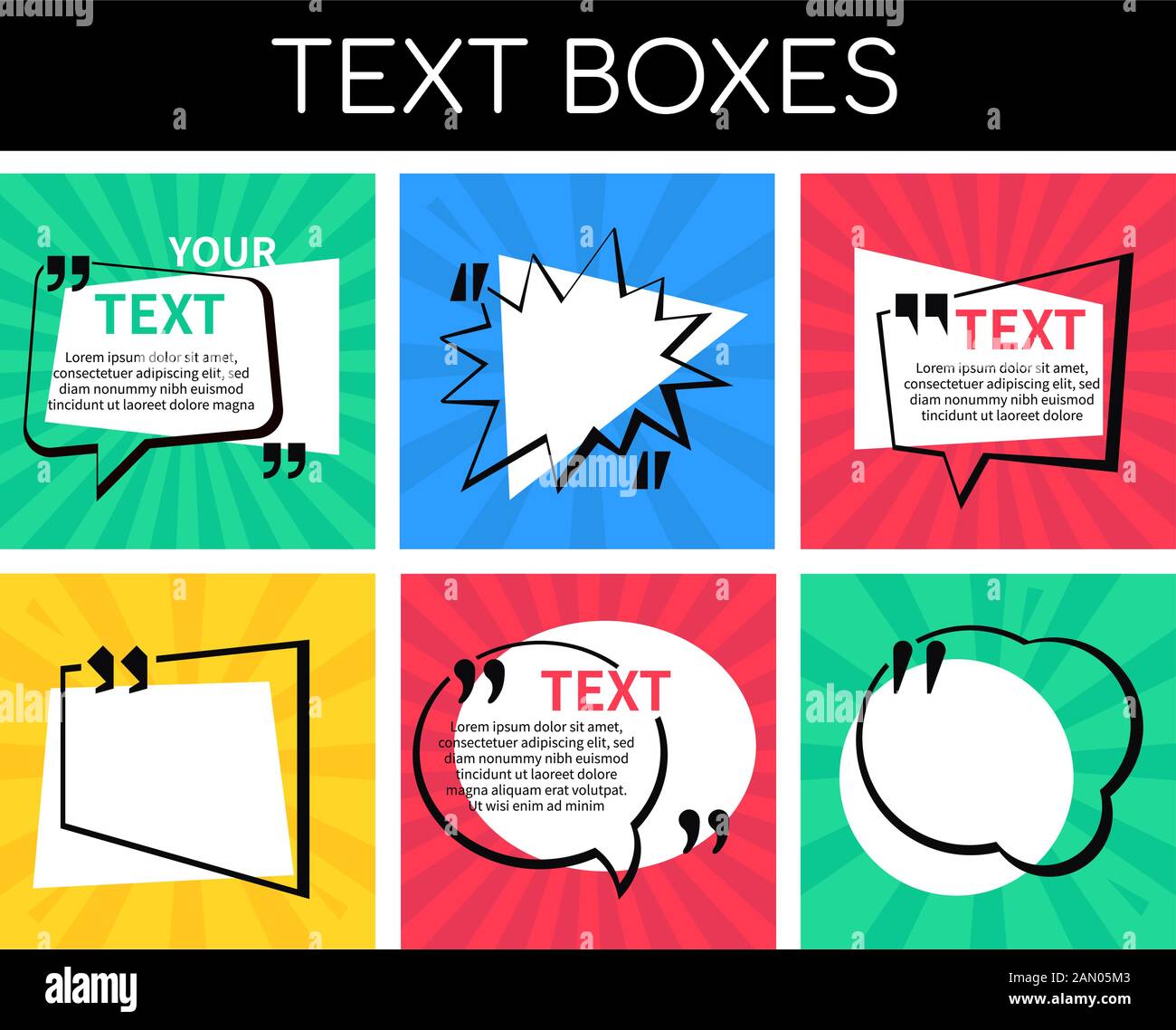 Text boxes collection - set of vector elements Stock Vector Image & Art ...