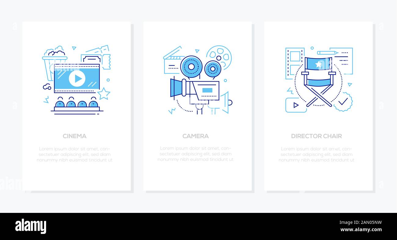 Cinema - vector line design style banners set Stock Vector Image & Art ...