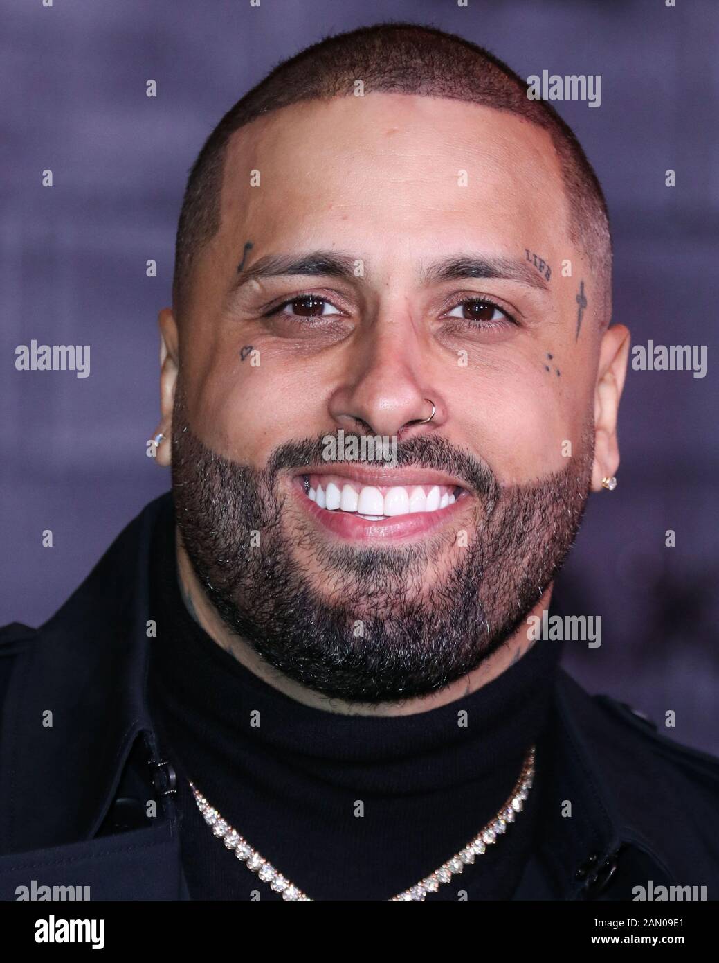HOLLYWOOD, LOS ANGELES, CALIFORNIA, USA - JANUARY 14: Nicky Jam arrives ...