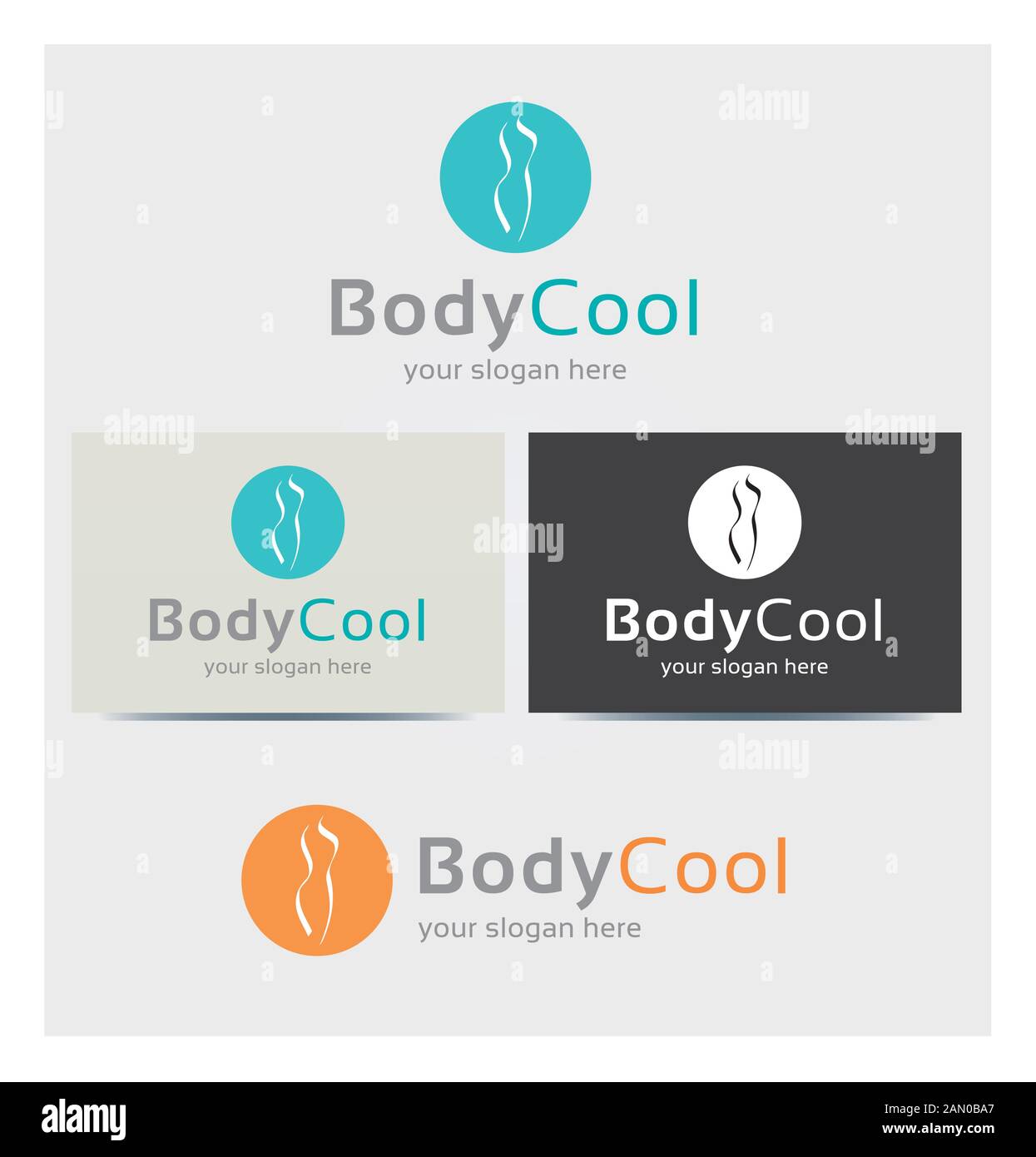Body Icon, Logo for Corporate Business, Card Mock up in Several Colors ...
