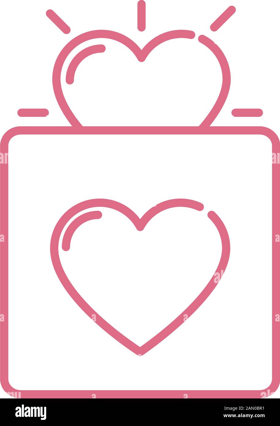 Isolated heart inside box vector design Stock Vector Image & Art - Alamy
