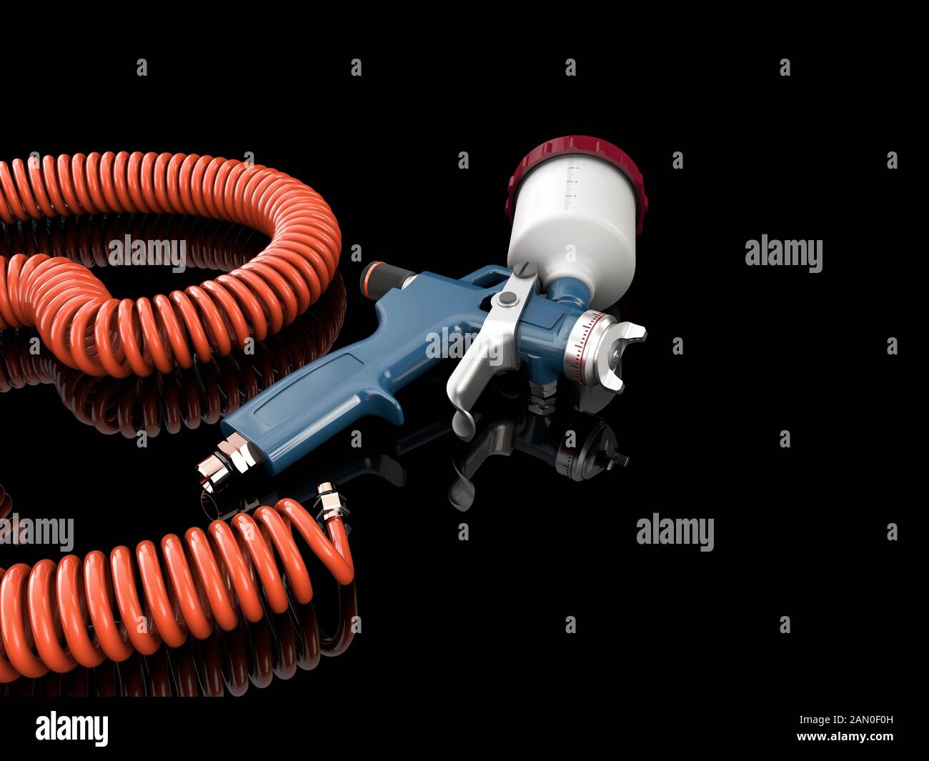 3d Rendering of Spray Gun isolated over a black background Stock Photo ...