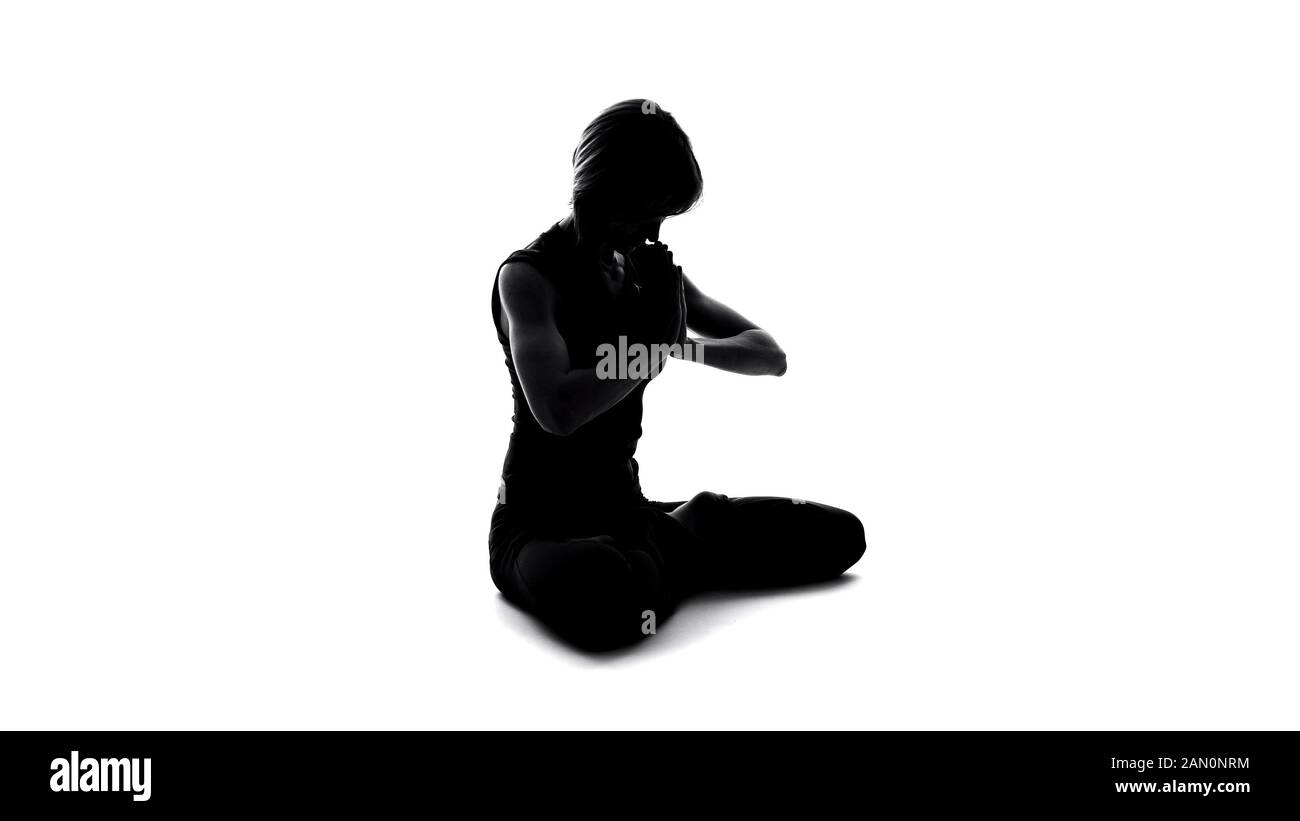 Namaste spiritual black and white hi-res stock photography and images ...