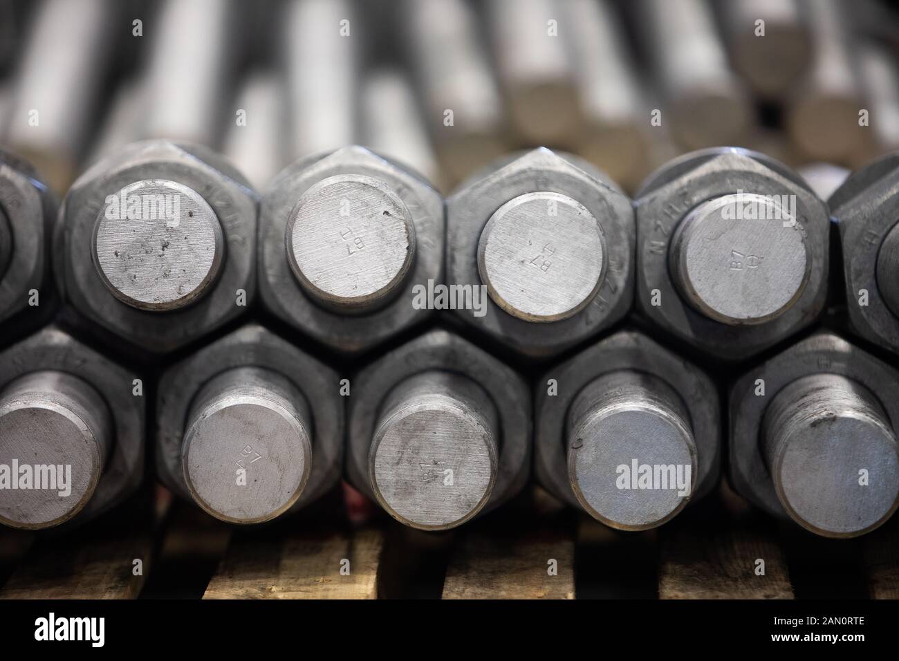 Nuts and bolts at industrial worksite Stock Photo - Alamy