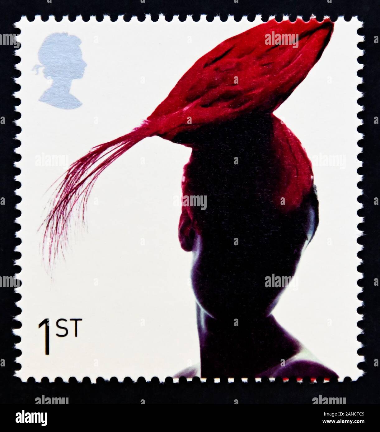 Postage stamp. Great Britain. Queen Elizabeth II. Fashion Hats. Toque ...