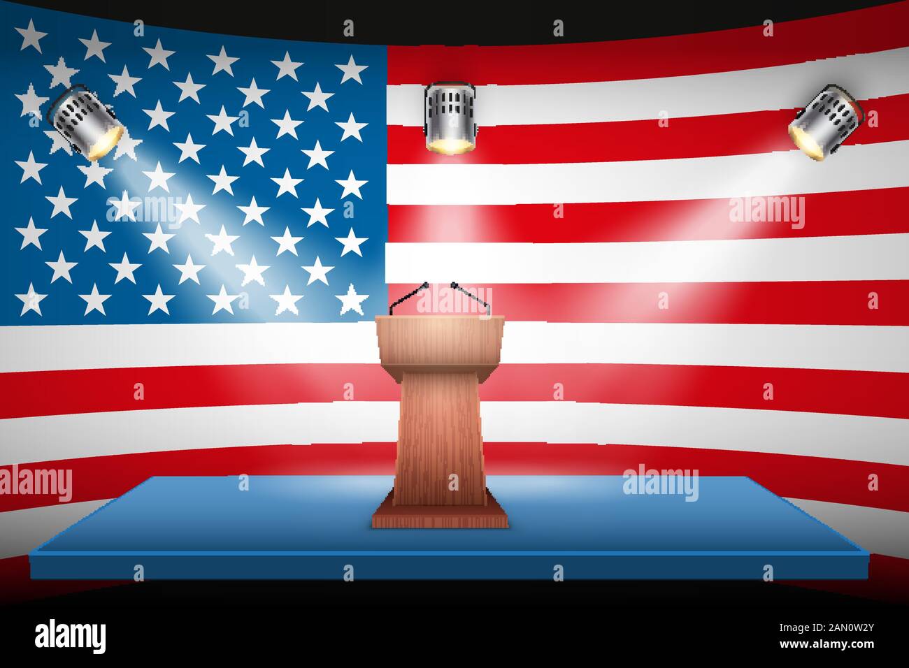 Podium Tribune with Symbol of USA Election 2020 Stock Vector Image ...